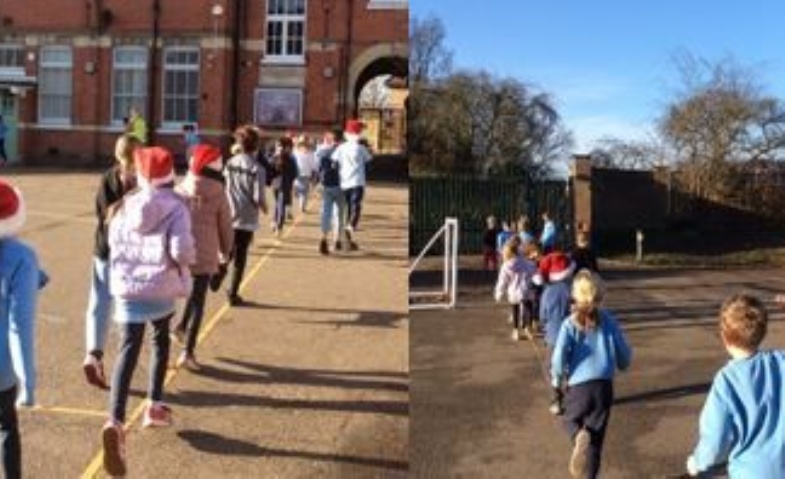 Tetherdown School - The Daily Mile, Santa Run